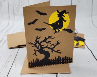 Happy Halloween Greeting Card Kit | 4 Cards With Envelopes | Black Cat ...