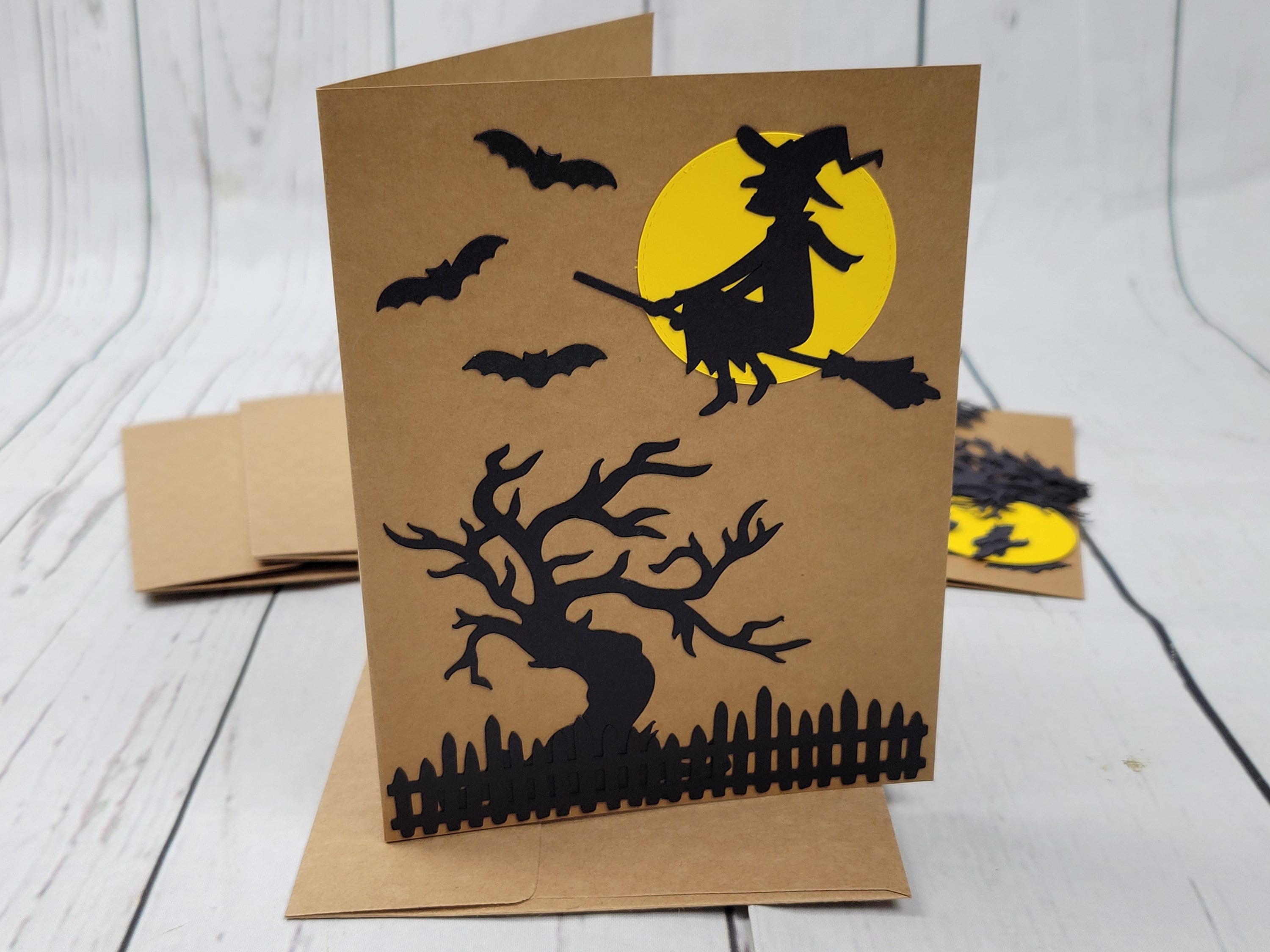 Happy Halloween Greeting Card Kit | 4 Cards With Envelopes | Witch ...