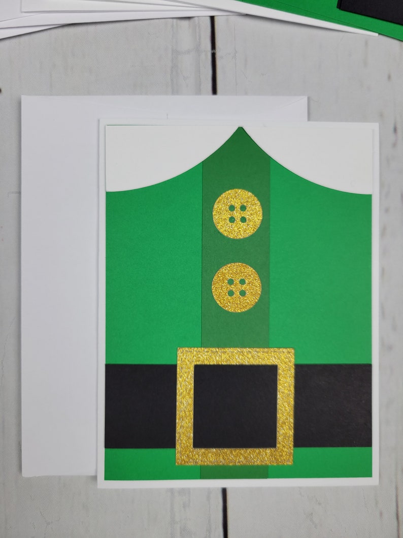 Merry Christmas Greeting Card Kit 4 Cards With Envelopes Elf Cards DIY ...