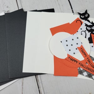 Happy Halloween Greeting Card Kit | 4 Cards With Envelopes | Black Cat ...