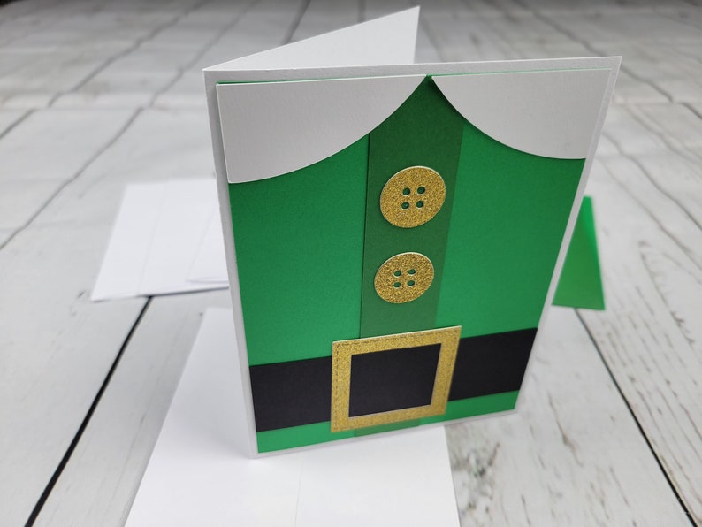 Merry Christmas Greeting Card Kit 4 Cards With Envelopes Elf Cards DIY ...