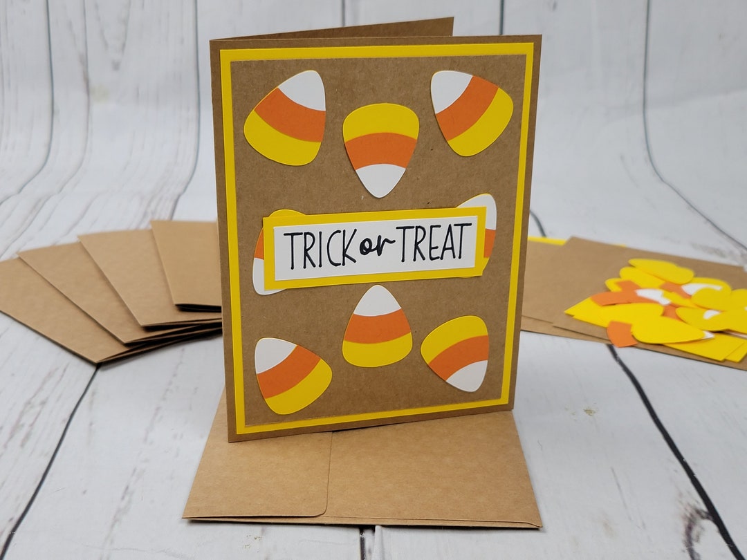 Happy Halloween Greeting Card Kit | 4 Cards With Envelopes | Candy Corn ...