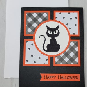 Happy Halloween Greeting Card Kit | 4 Cards With Envelopes | Black Cat ...