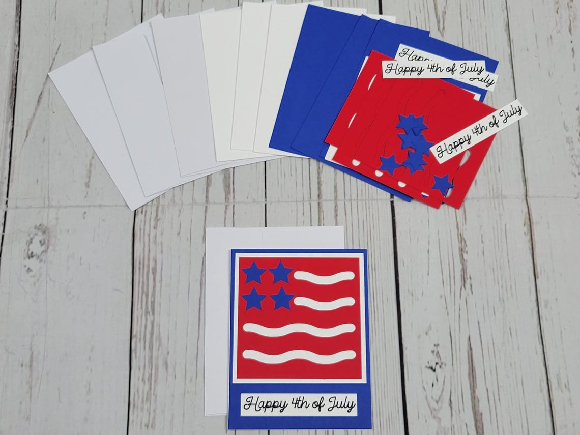 Patriotic Greeting Card Kit | 4 Cards With Envelopes | 4th of July ...