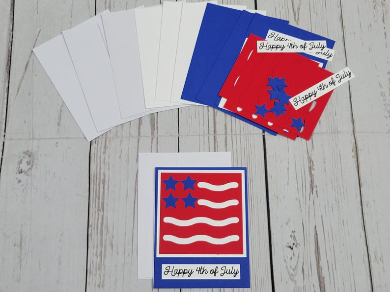 Patriotic Greeting Card Kit | 4 Cards With Envelopes | 4th of July ...