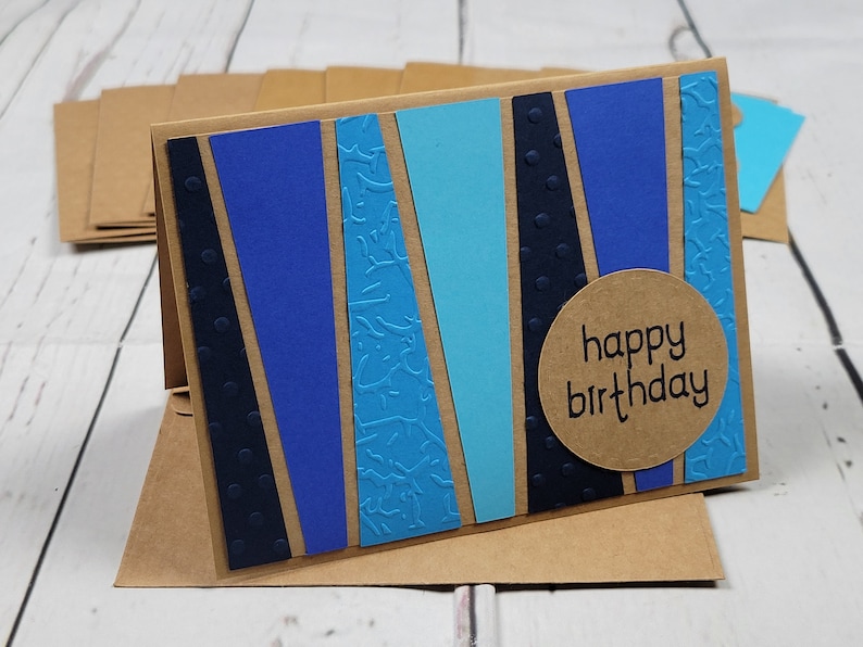 Happy Birthday Greeting Card Kit 4 Cards With Envelopes Geometric Cards ...