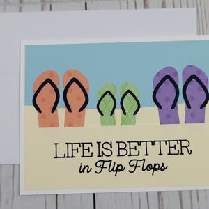 Summer Beach Greeting Card Kit | 4 Cards With Envelopes | Flip Flop ...