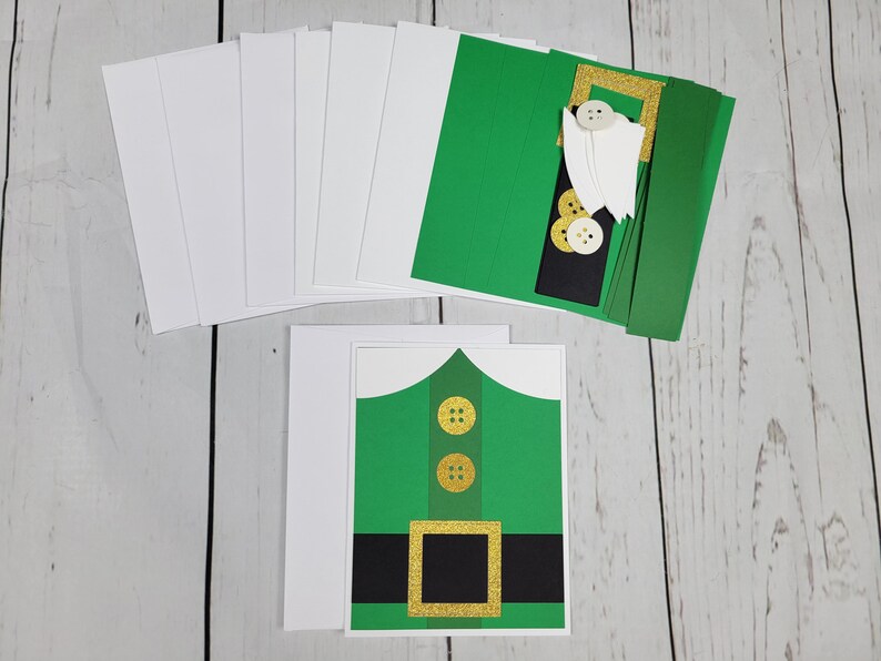 Merry Christmas Greeting Card Kit 4 Cards With Envelopes Elf Cards DIY ...