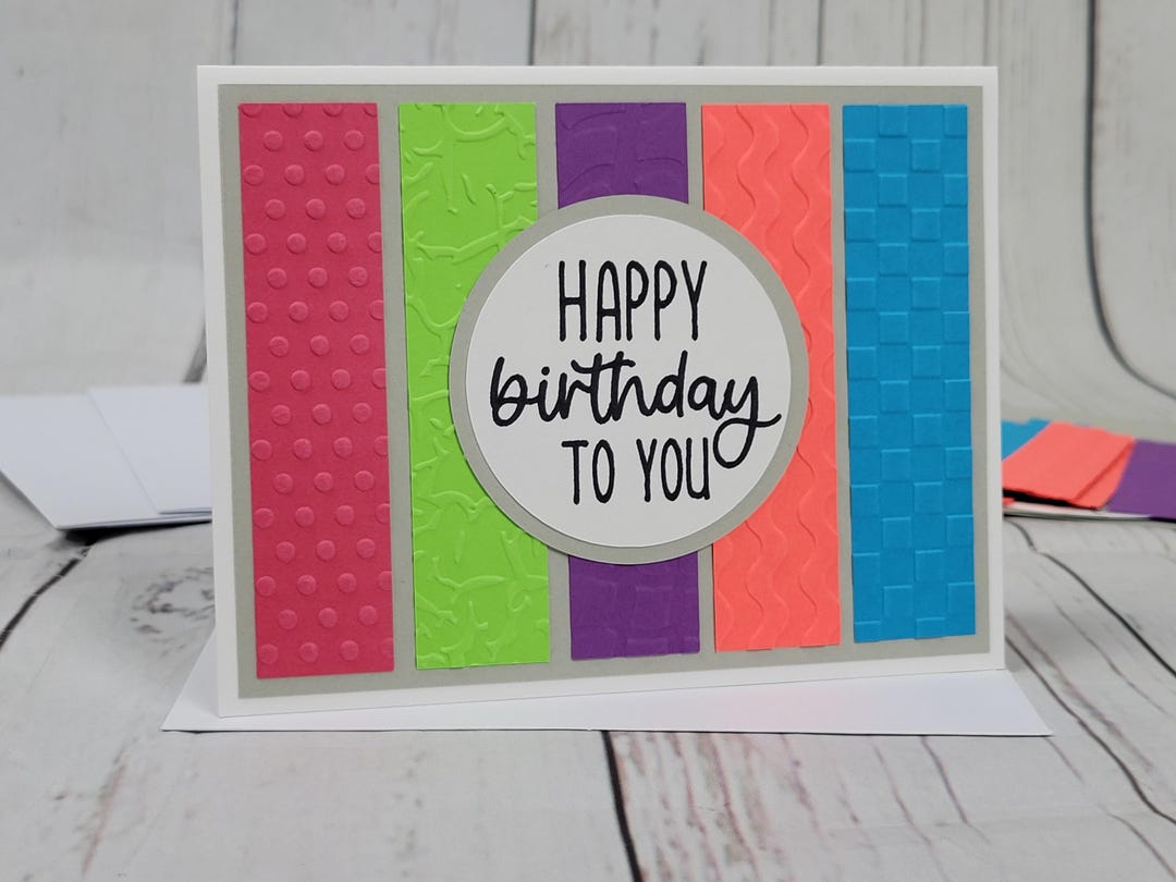 Happy Birthday Greeting Card Kit | 4 Cards With Envelopes | Colorful ...