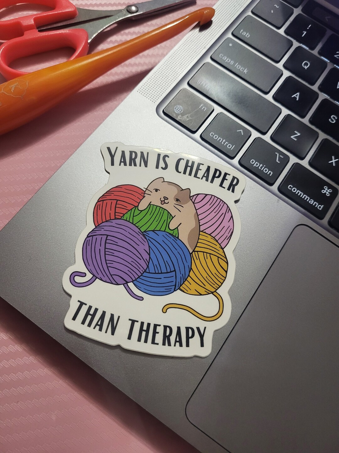 Yarn is Cheaper Than Therapy Sticker Crochet Sticker | Crochet ...