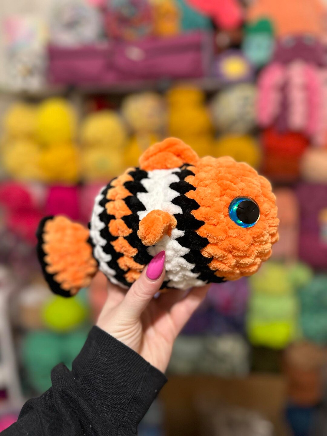 Clownfish Crocheted Clownfish Stuffed Animal Stuffed Fish Stuffed Toy ...