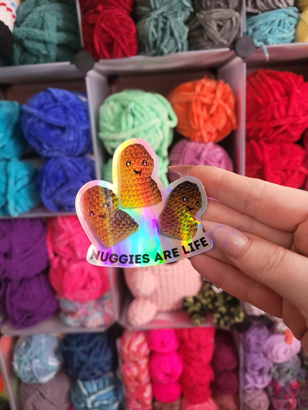 Holographic Nugget Sticker | Nuggie | Chicken Nuggie | Stickers ...