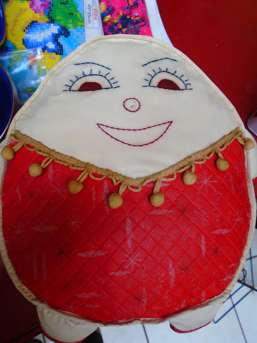 Vintage Humpty Dumpty Childs Pillow Plastic Material Retro Home - Etsy