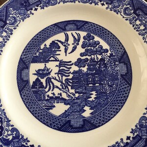Cobalt Blue Chinoiserie Japanese Dinner Plate Willow Pattern Late 19th ...