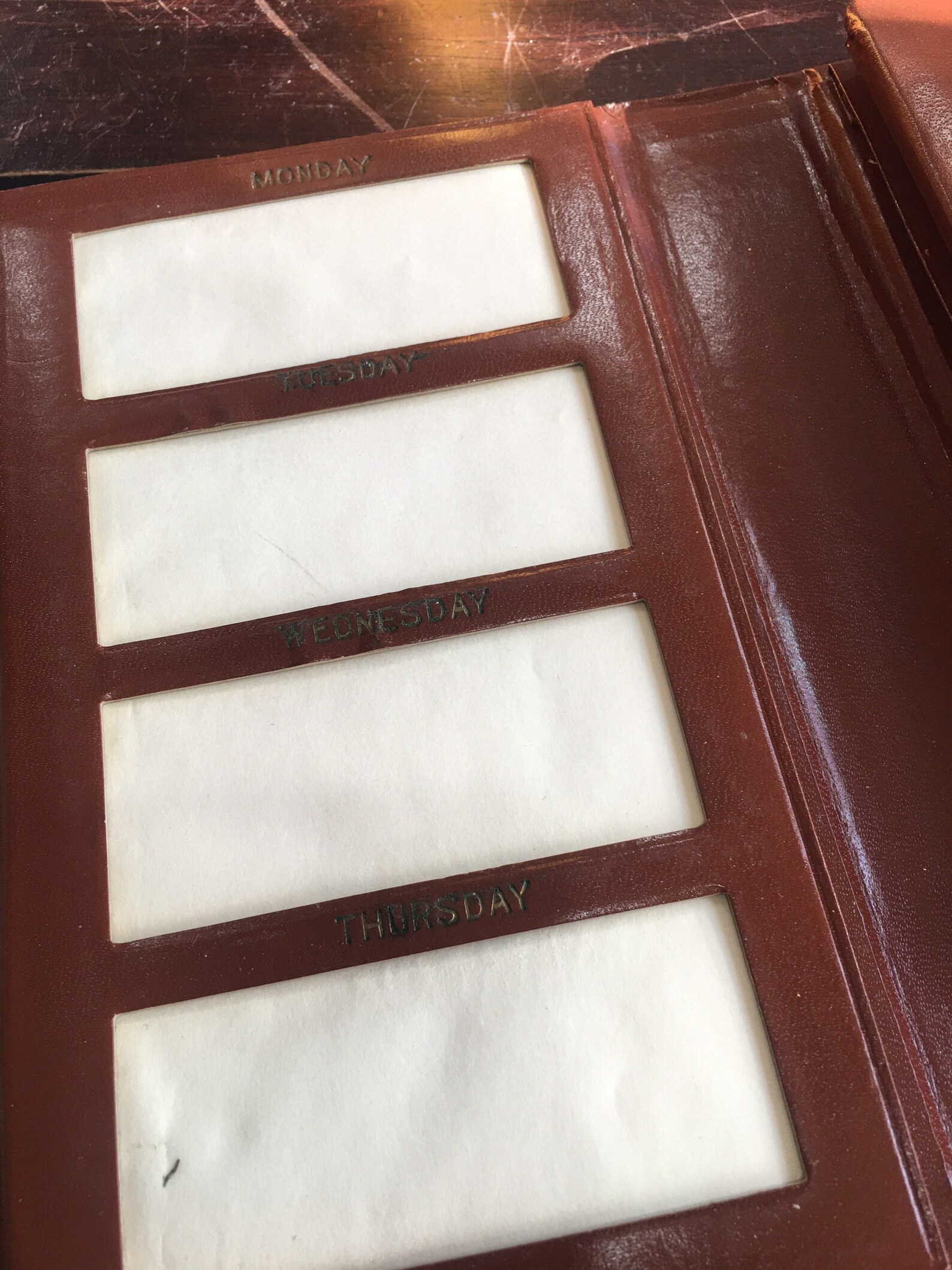 Retro Faux Leather Weekly Planner With Center Notes Phone - Etsy