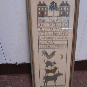 Retro Sampler Animals Alphabet Needlepoint Framed Completed - Etsy
