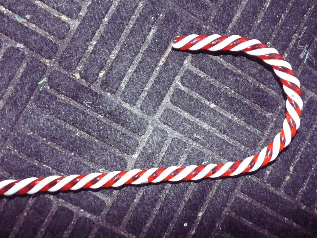 Vintage Creme Red Candy Cane Post Retro Decor Christmas Lights ...