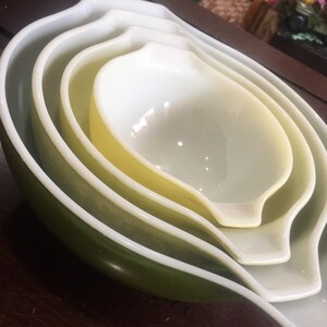 Vintage Green Citrus Pattern Pyrex Mixing Bowl 4 Piece Set - Etsy