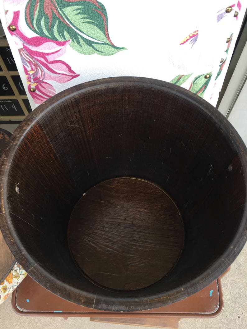 Retro Wooden Sewing Bucket Storage Farmhouse Craft Bin Wooden - Etsy