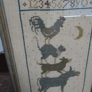 Retro Sampler Animals Alphabet Needlepoint Framed Completed - Etsy