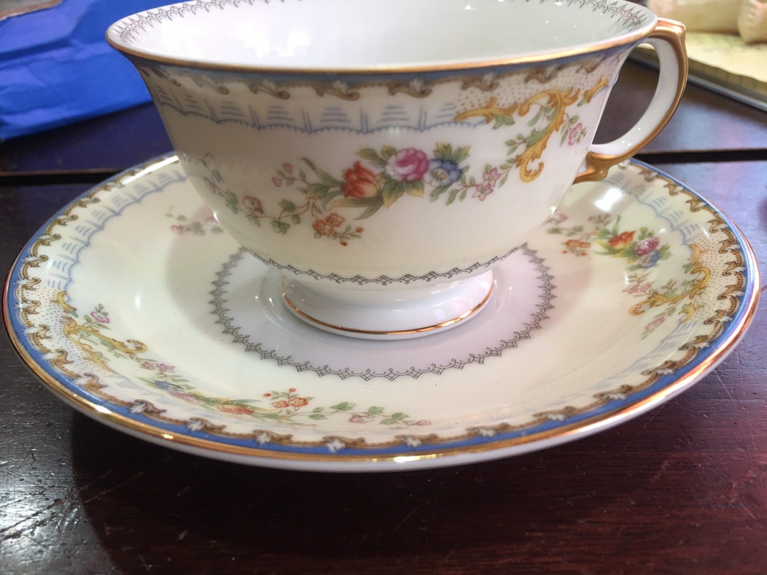 Meito China Cabbage Roses Tea Coffee Cup With Saucer Gold Detail - Etsy