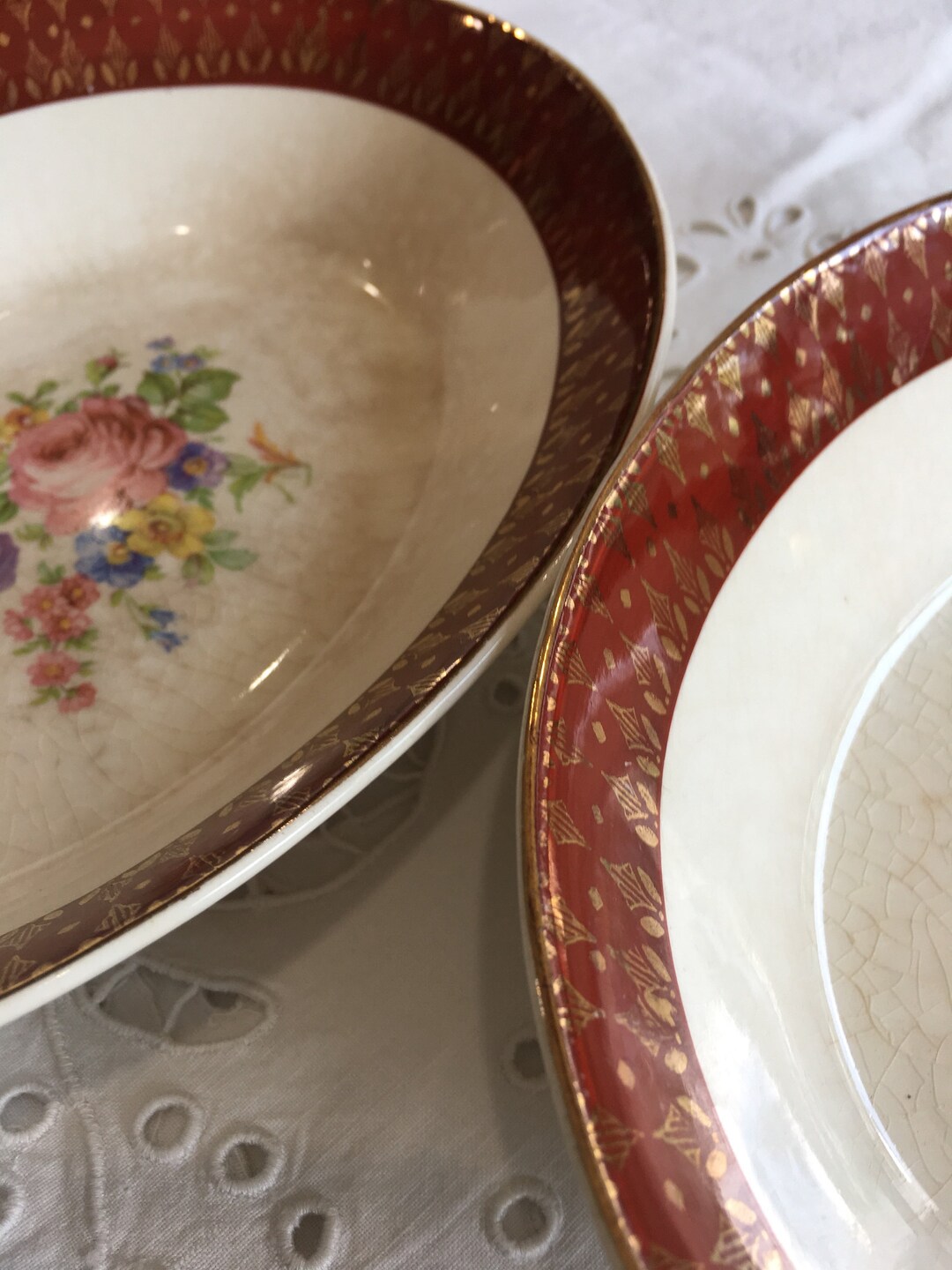 Royal Rajah Maroon by Blue Ridge Southern Pottery Oval Serving - Etsy