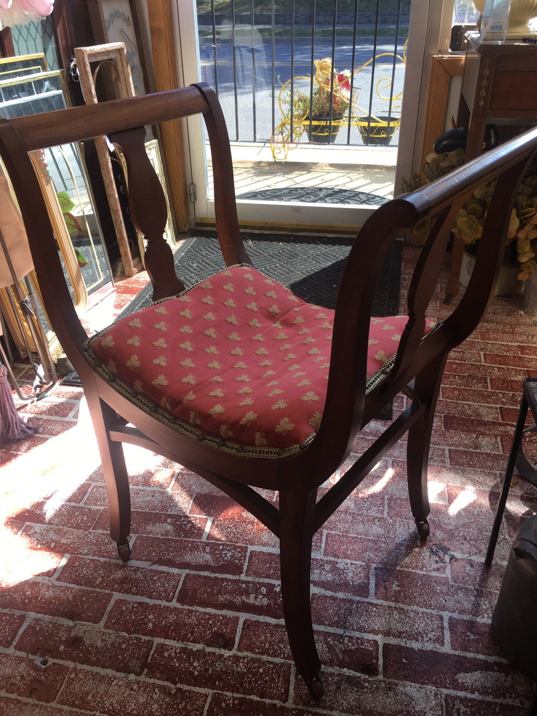 Antique Bustle Chair Victorian Furniture Boudoir Cherry Bench - Etsy