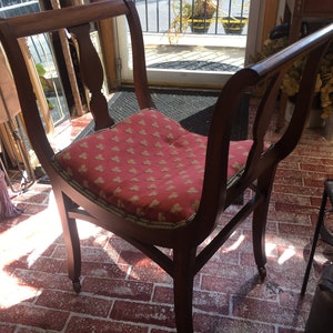 Antique Bustle Chair Victorian Furniture Boudoir Cherry Bench Etsy