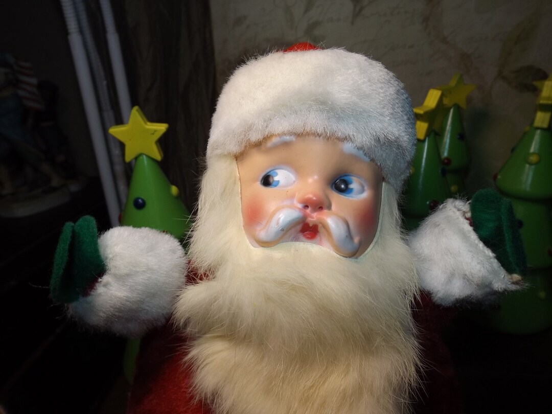 Retro Rolly Polly Santa Stuffed Vintage Detail 1950 Farmhouse Christmas ...