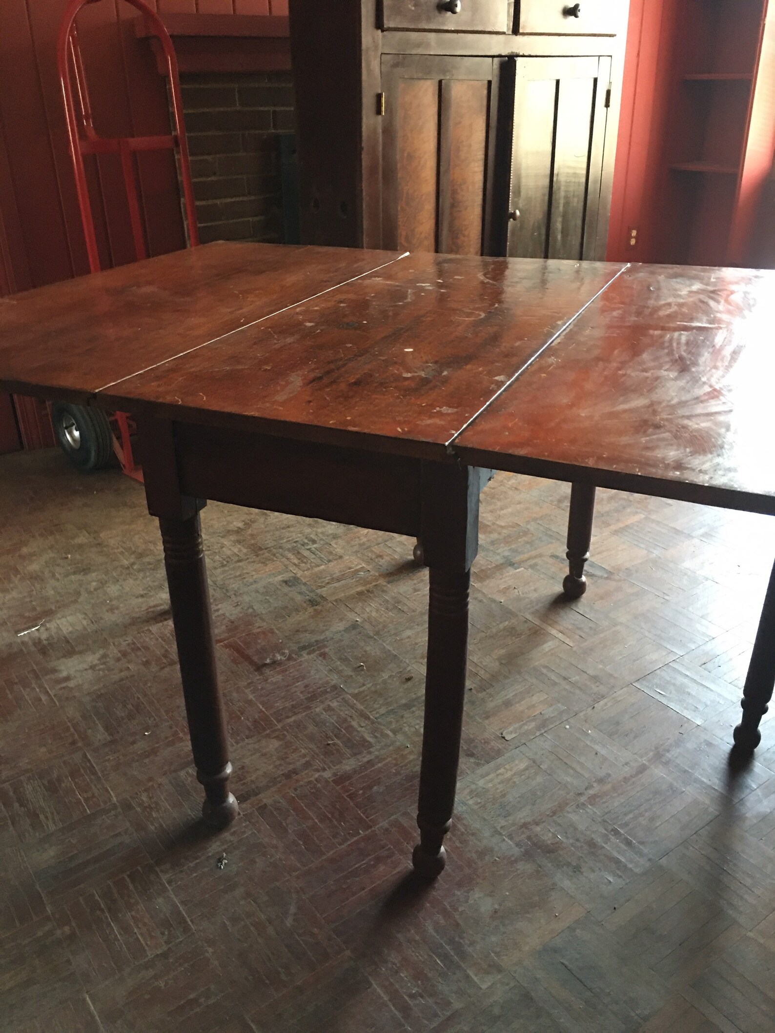 Antique Drop Leaf Square Cherry Table Farmhouse Kitchen Large - Etsy
