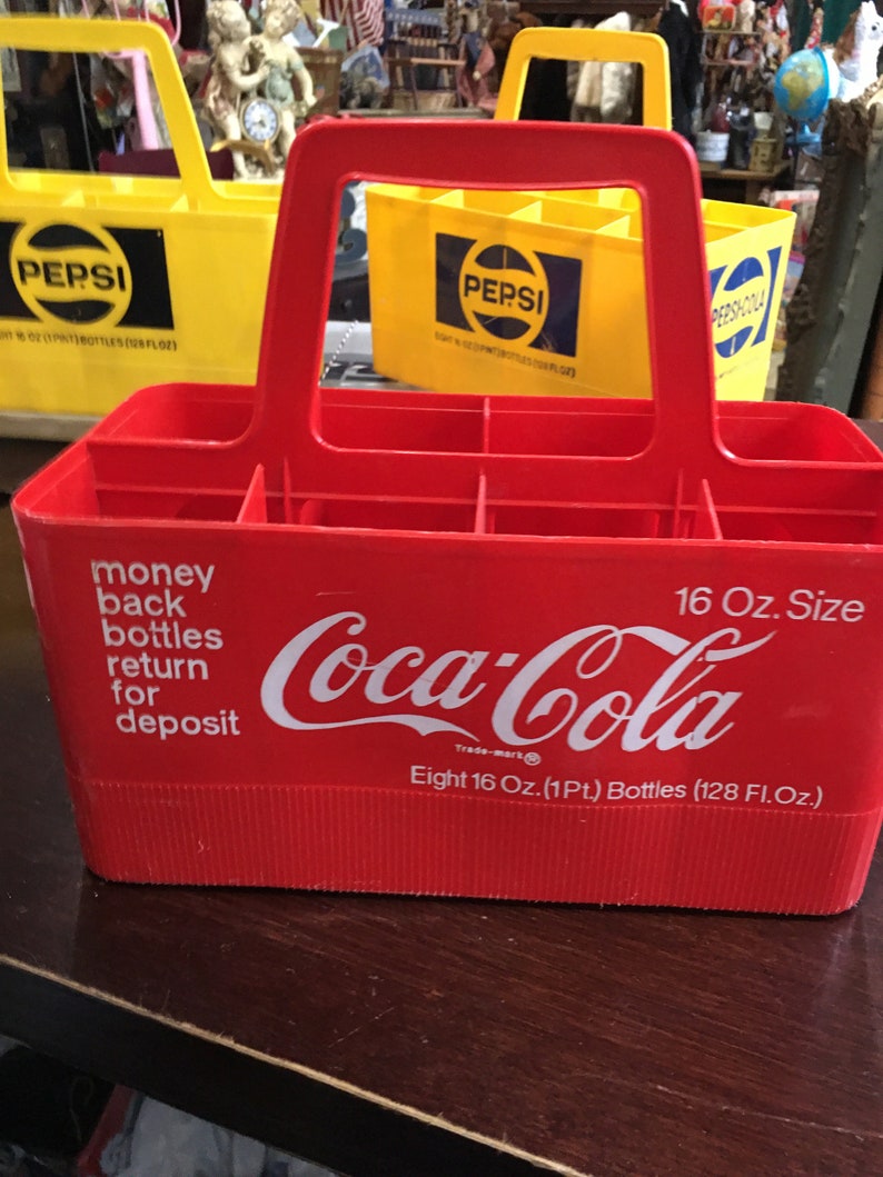 Coca Cola Red Plastic Bottle Caddy Holder Old Advertising Bar - Etsy