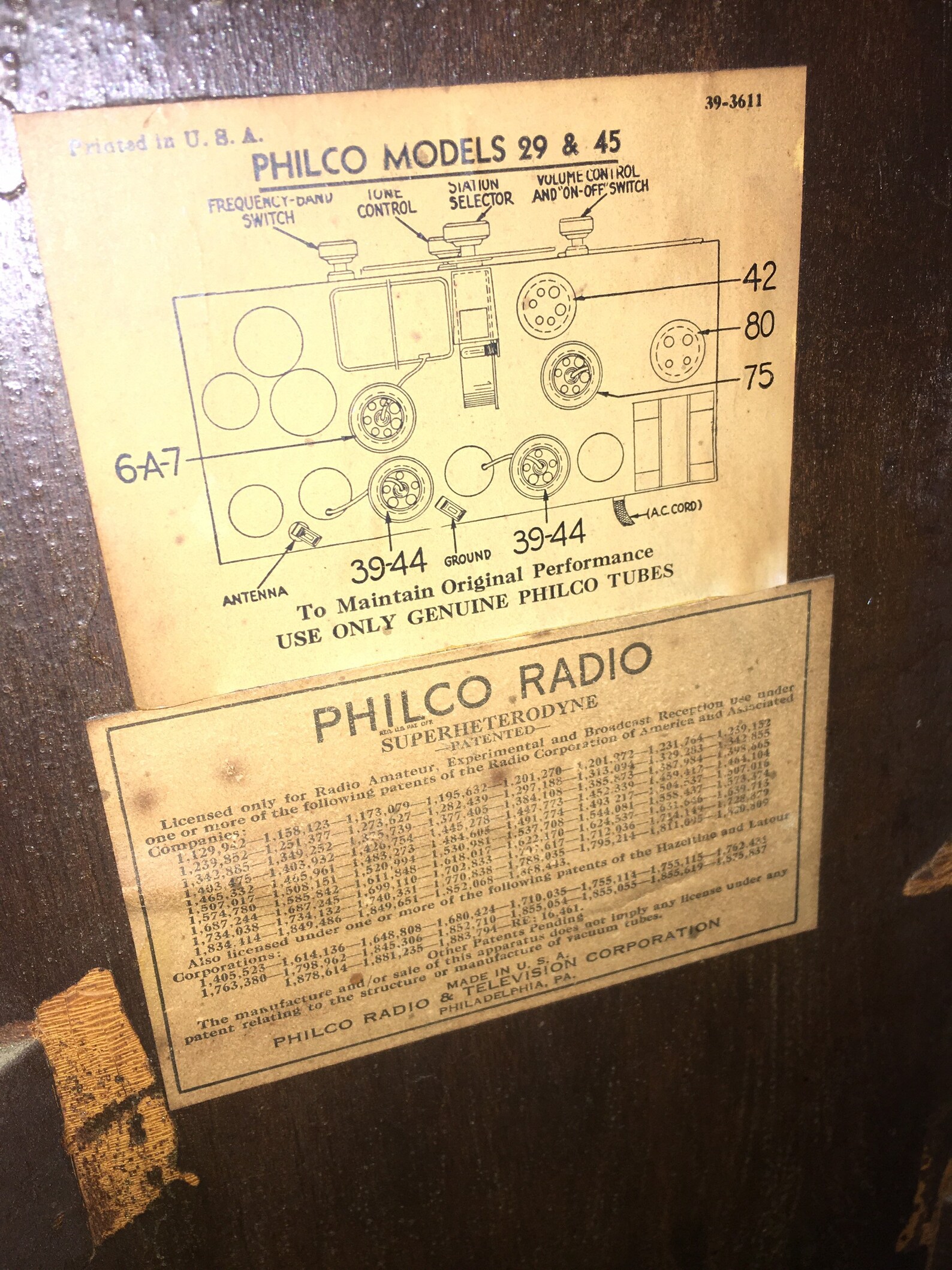 Philco Radio Cabinet 39-3611 Original Condition Art Deco 1930 - Etsy