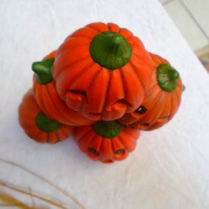 Vintage Ceramic Stacked Smiling Pumpkin Halloween Decorations - Etsy