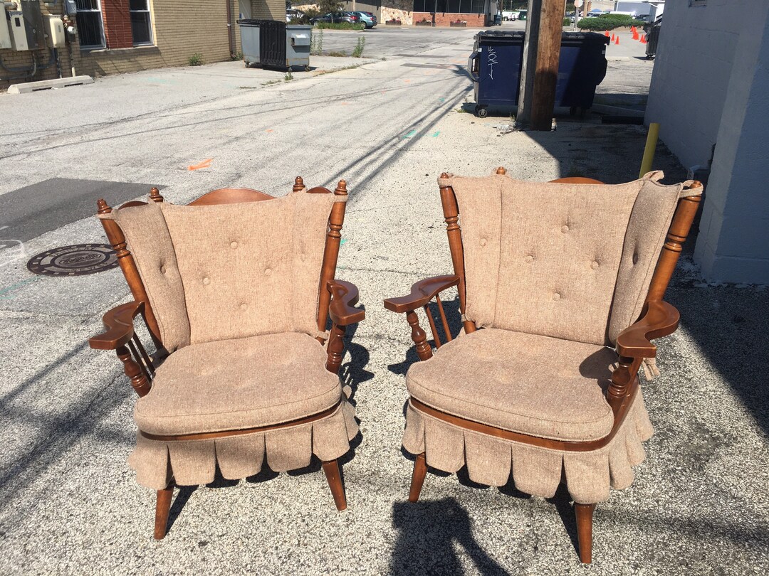 Vintage Retro Pair of Maple Rocking Chairs Modern Home Farmhouse Mcm ...