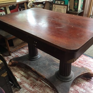 Wooden Federal Columned Entry Table Needs Some TLC Living Room Office ...