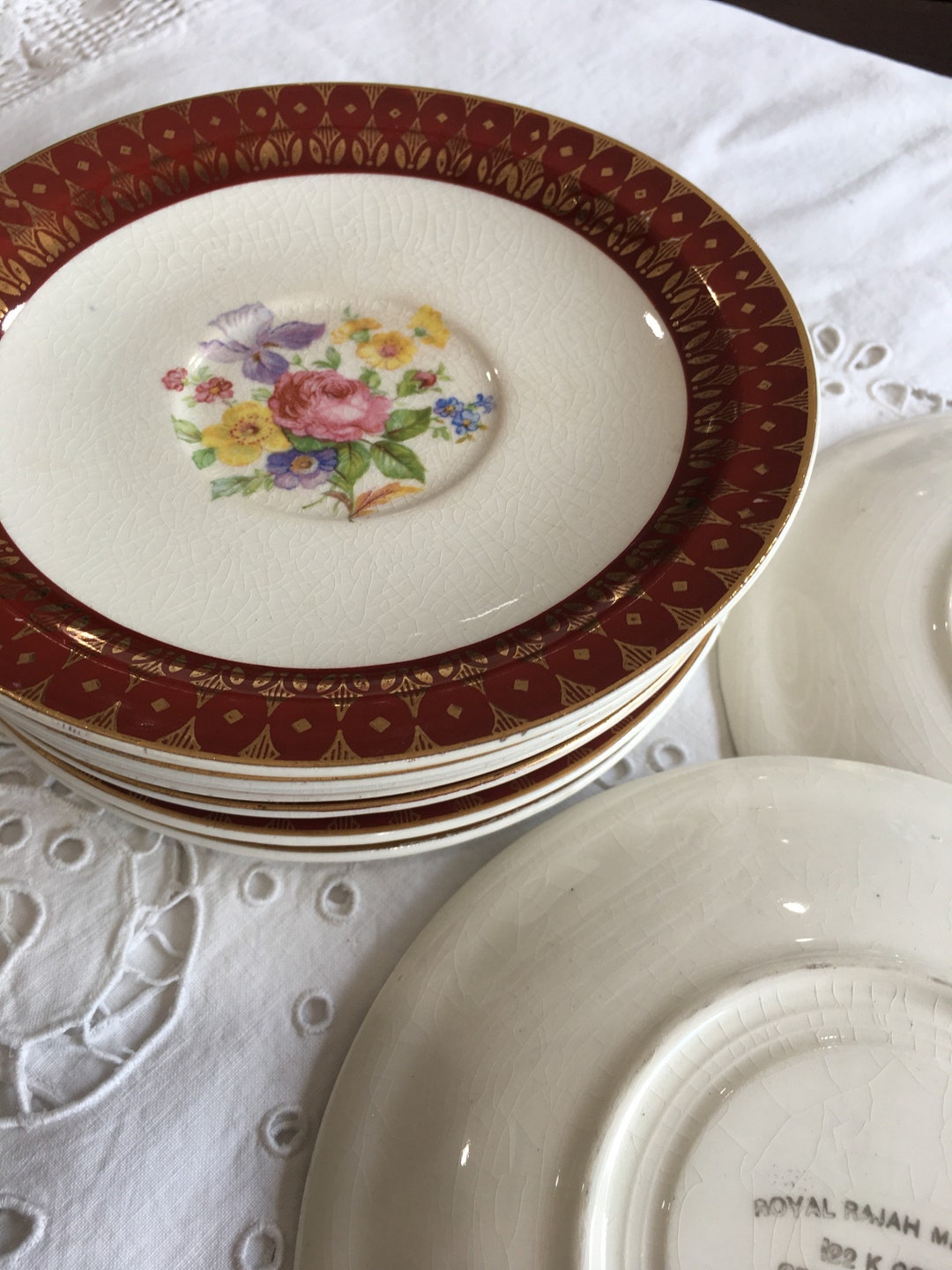 Royal Rajah Maroon by Blue Ridge Southern Pottery Tea Cup Saucer ...