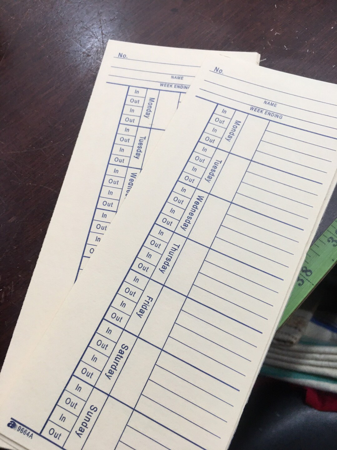Paper Timecard Stuns Checks Blue Red Scrapbook Never Used - Etsy