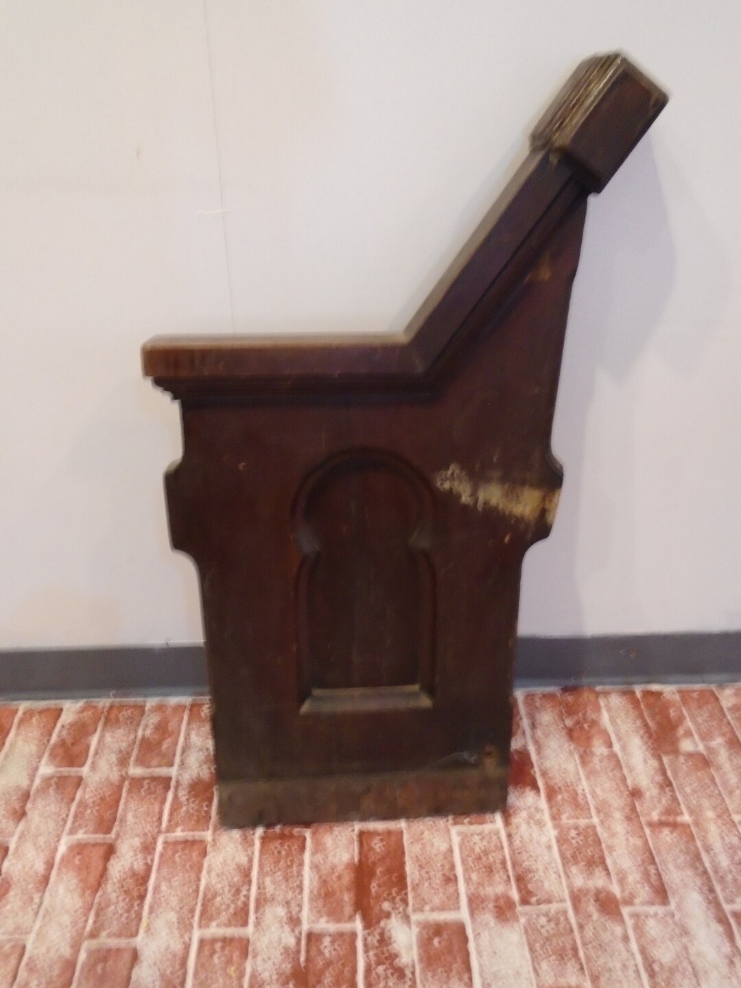 Architectural Salvage End of an Antique Church Pew Wall Art Repurpose ...