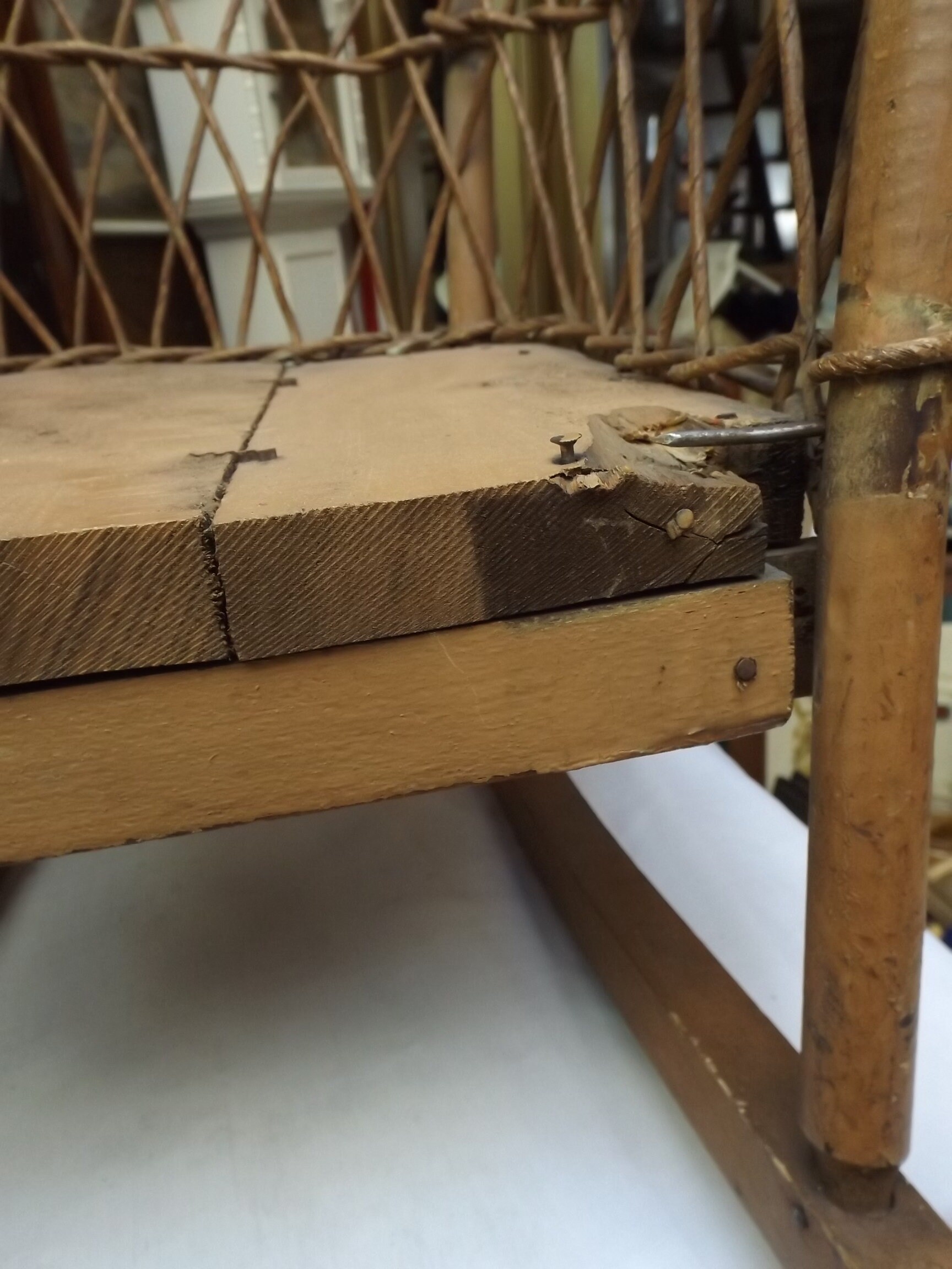 Antique Vintage Wood Wicker Childs Rocker Furniture Small - Etsy