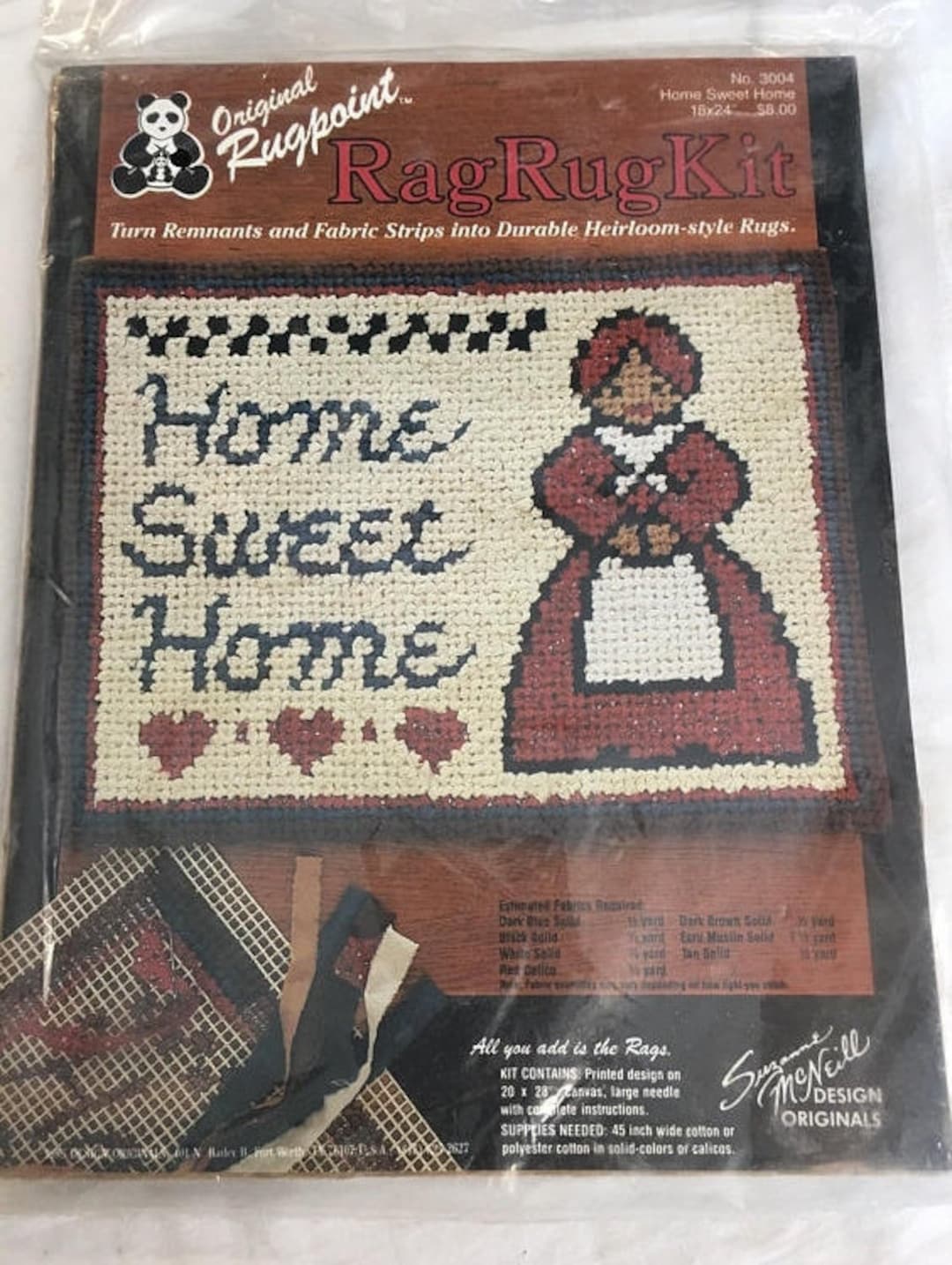 Rag Rug Kit of Home Sweet Home by Origjnal Rugpoint Farmhouse Craft ...