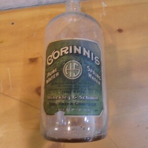 Vintage Corinnis Pure Spring Water Bottle Hinckley & Schmitt - Etsy