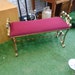 Vintage Gold Metal Scalloped Edge Long Red Bench Boudoir Farmhouse ...