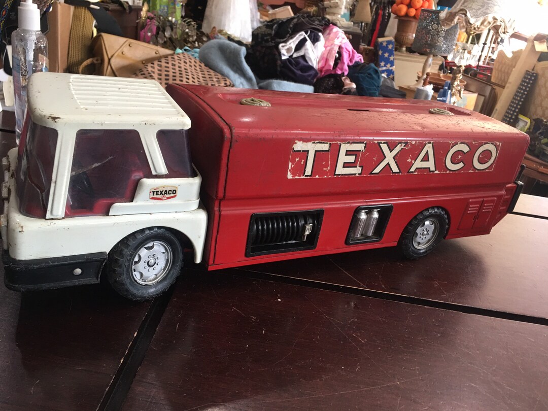 Texaco Red White Gas Truck Retro Vintage Push Pretend Toy - Etsy