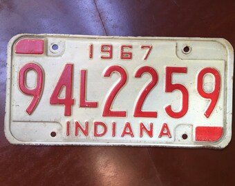 1967 Indiana License Plates - Etsy