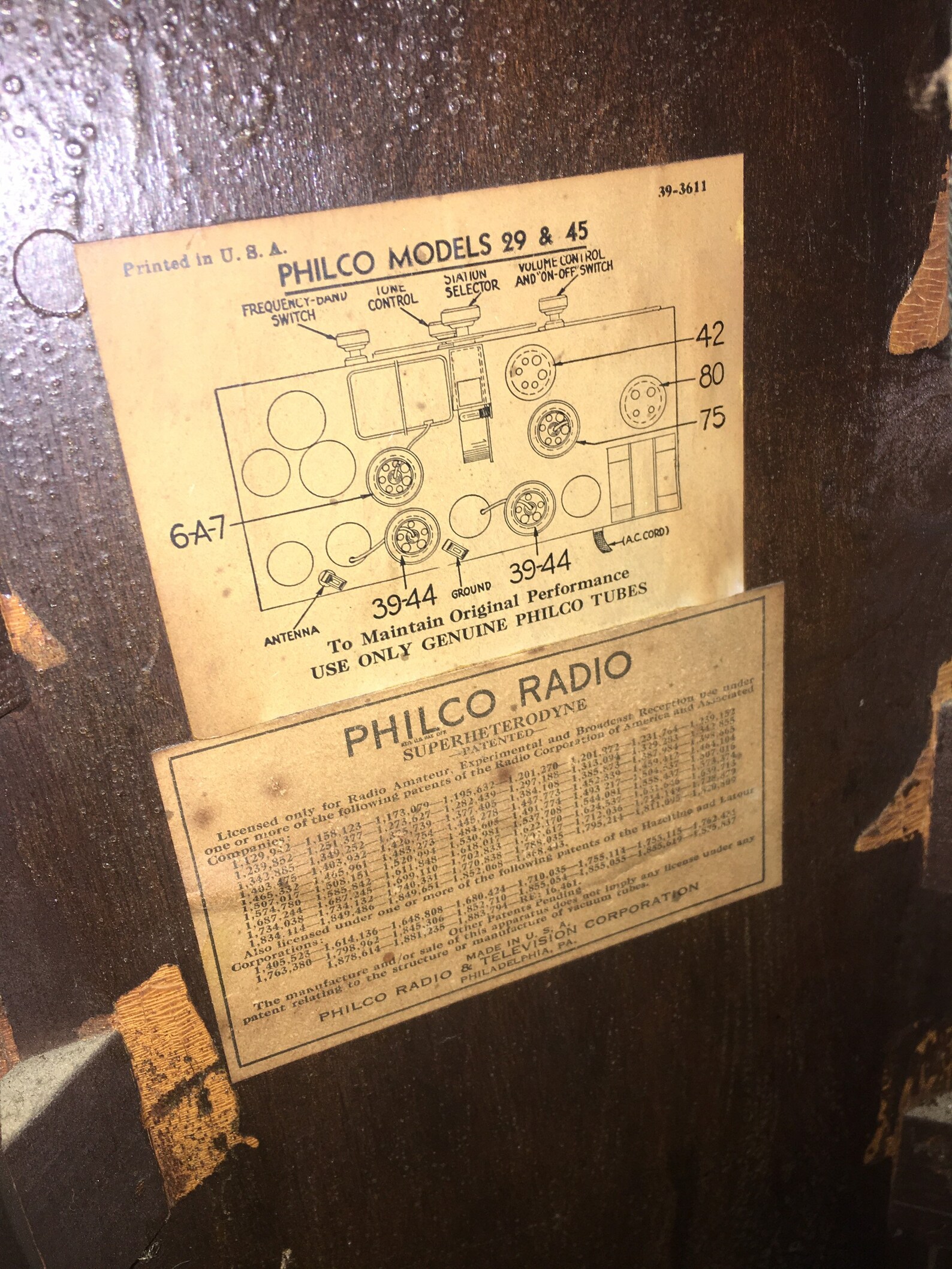 Philco Radio Cabinet 39-3611 Original Condition Art Deco 1930 - Etsy
