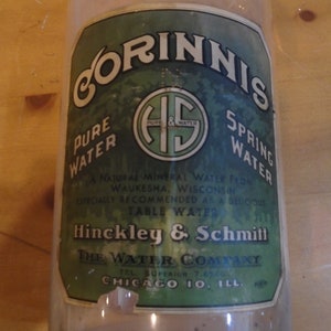 Vintage Corinnis Pure Spring Water Bottle Hinckley & Schmitt Old ...