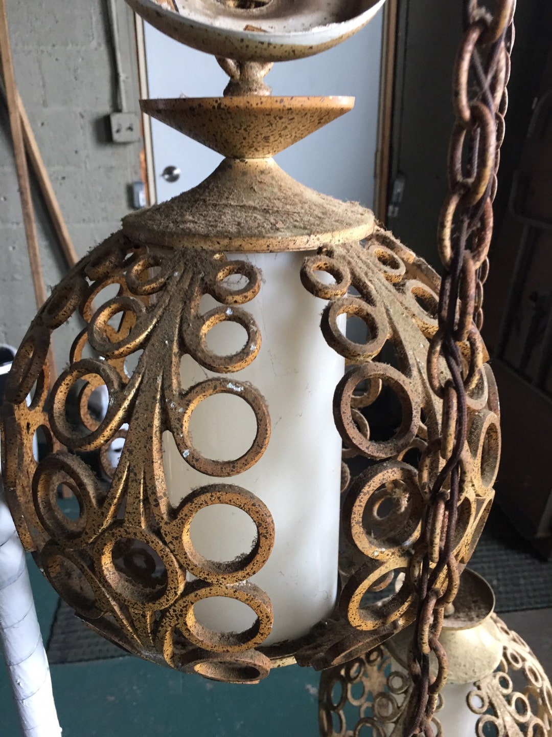 Retro Pendant Light Decorative Shell Modern Home Garden House Mcm ...