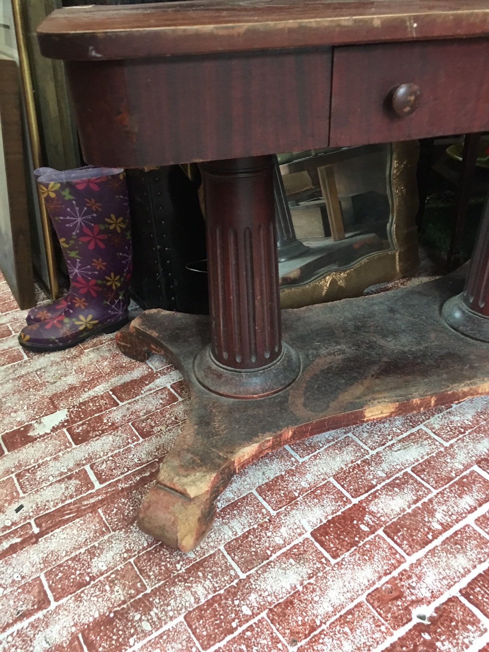 Wooden Federal Columned Entry Table Needs Some TLC Living Room - Etsy