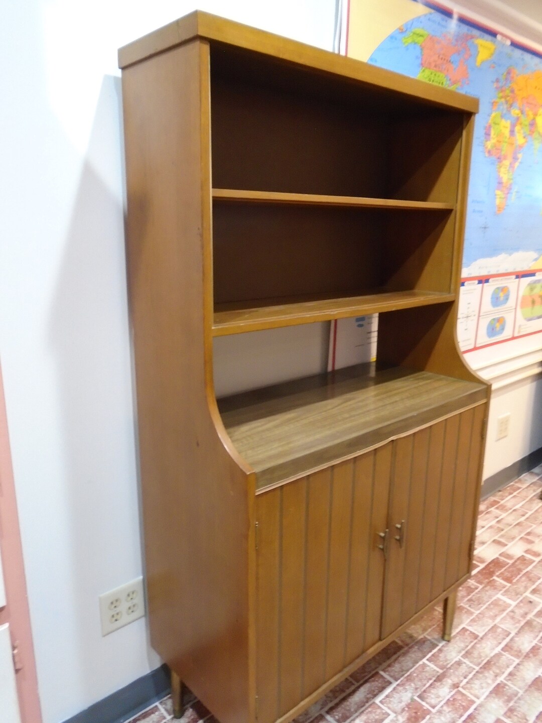 MCM Blonde Shelf China Bookcase With Wooden Shelves Book Storage - Etsy