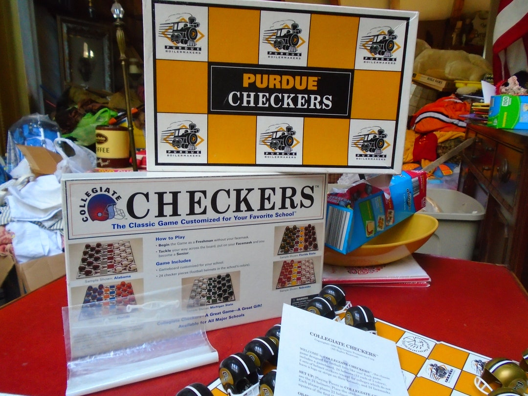 Purdue Checkers Football Helmet Themed From 1984 - Etsy